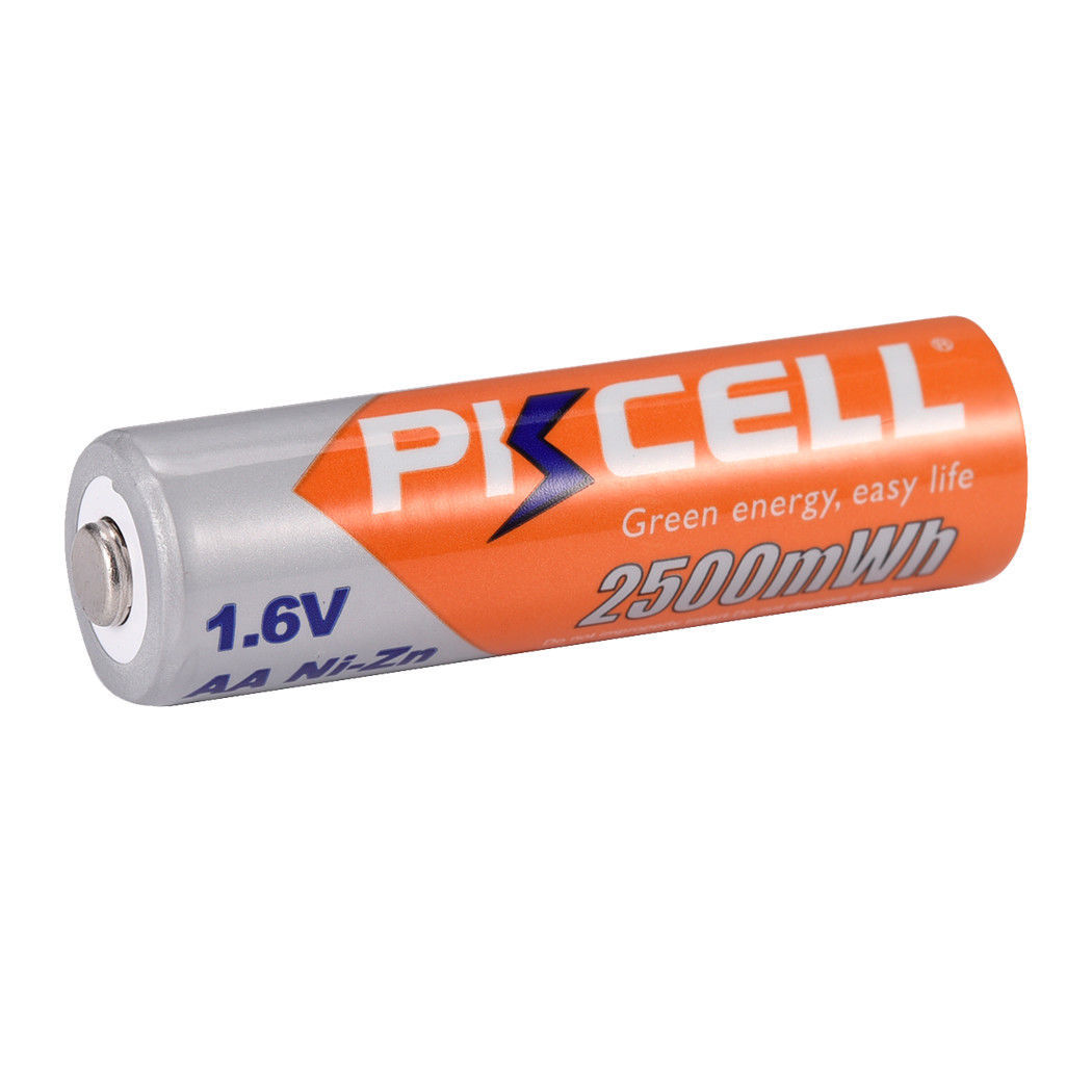 4x PKCELL AA Ni-Zn Rechargeable Batteries 2500mWh 1.6V Battery & AA/AAA ...