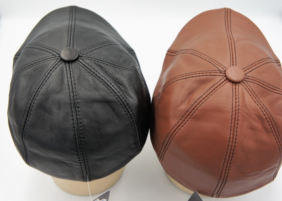 2 colors REAL LAMB LEATHER Gatsby Newsboy Ivy Golf Driving Flat Cabbie ...