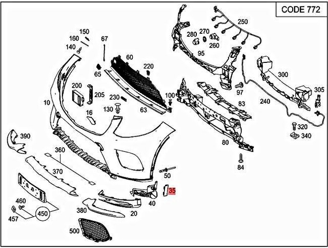 MERCEDES OEM 2017 Gle43 AMG Front Bumper Grille Grill-cap Right ...