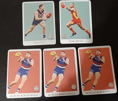 5 Trading Football Cards,Touk Miller, Nat Fyfe, Marcus Bontempelli ...
