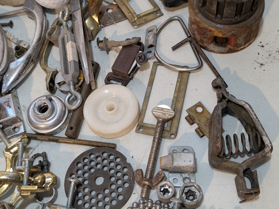 Garage Junk Drawer Lot Hardware Knobs Drawer Pulls Metal Scrap | eBay
