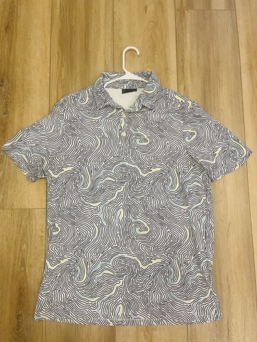 Sunday Swagger Polo Shirt Mens L White Neon Geometric Stretch ...