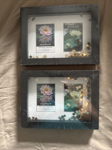 Special Moments 2x3 Shadow Box Gold Stars Set Of Two Black Frame | eBay