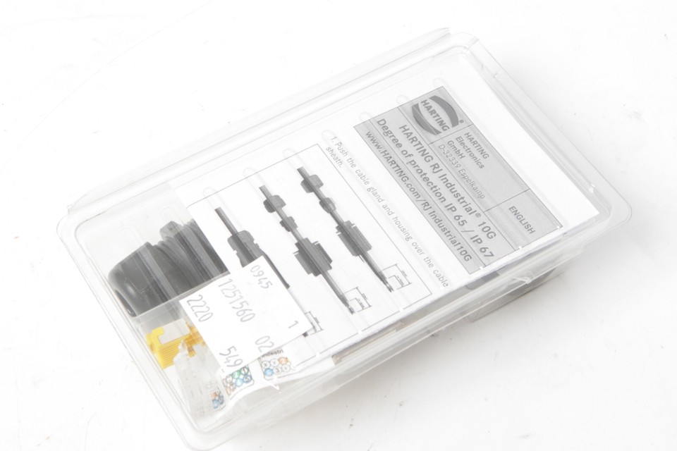 HARTING 09451251560 Han 3A RJ45 10G plastic plug set IP65 IP67 Yellow ...
