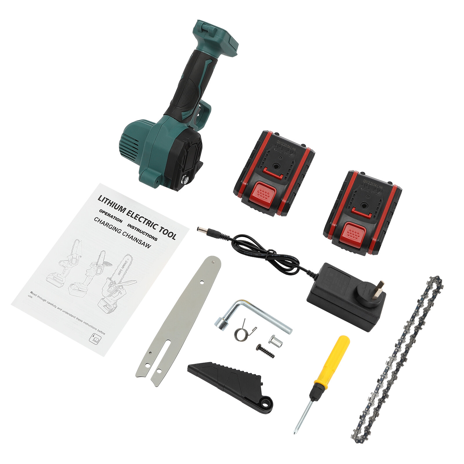 6" Electric Chainsaw Mini Cordless 2x Battery-Powered Wood Cutter ...