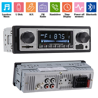 Bluetooth Vintage Car FM Radio MP3 Player USB Classic Stereo Audio ...