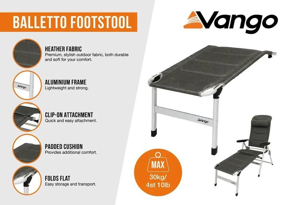 Vango Balletto Footstool Std Heather Grey | eBay