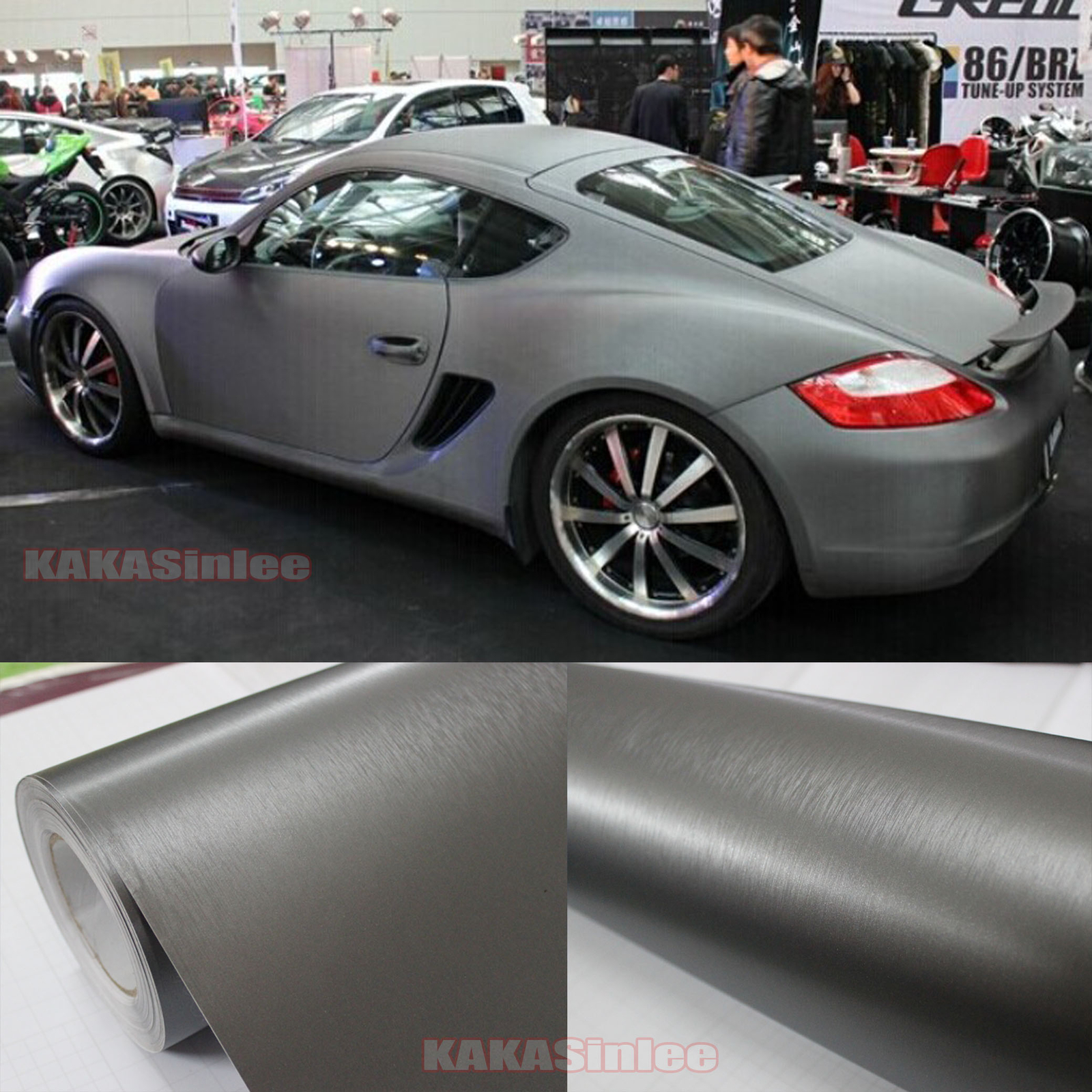 50FT x 5FT Car Metallic Steel Matte Brushed ALUMINUM Vinyl Wrap Sticker ...