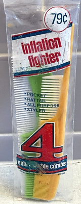 Vintage 70s Unbreakable Combs 4 Pk. Sealed NOS Pocket Rattail All ...
