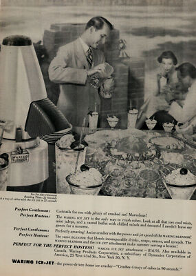 1956 Waring Ice Jet Ice Maker Man Pouring Drink Slushies Vintage Print ...