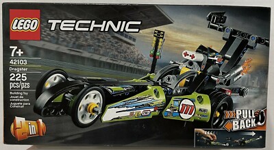 LEGO Technic Dragster 42103 Pull Back Racing Toy 225pcs 7+ 2in1 ...