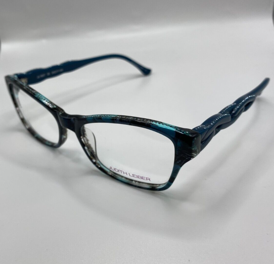 Judith Leiber JL1657 05 Blue Havana Cat Eye Eyeglasses Frame 54-17-140 ...