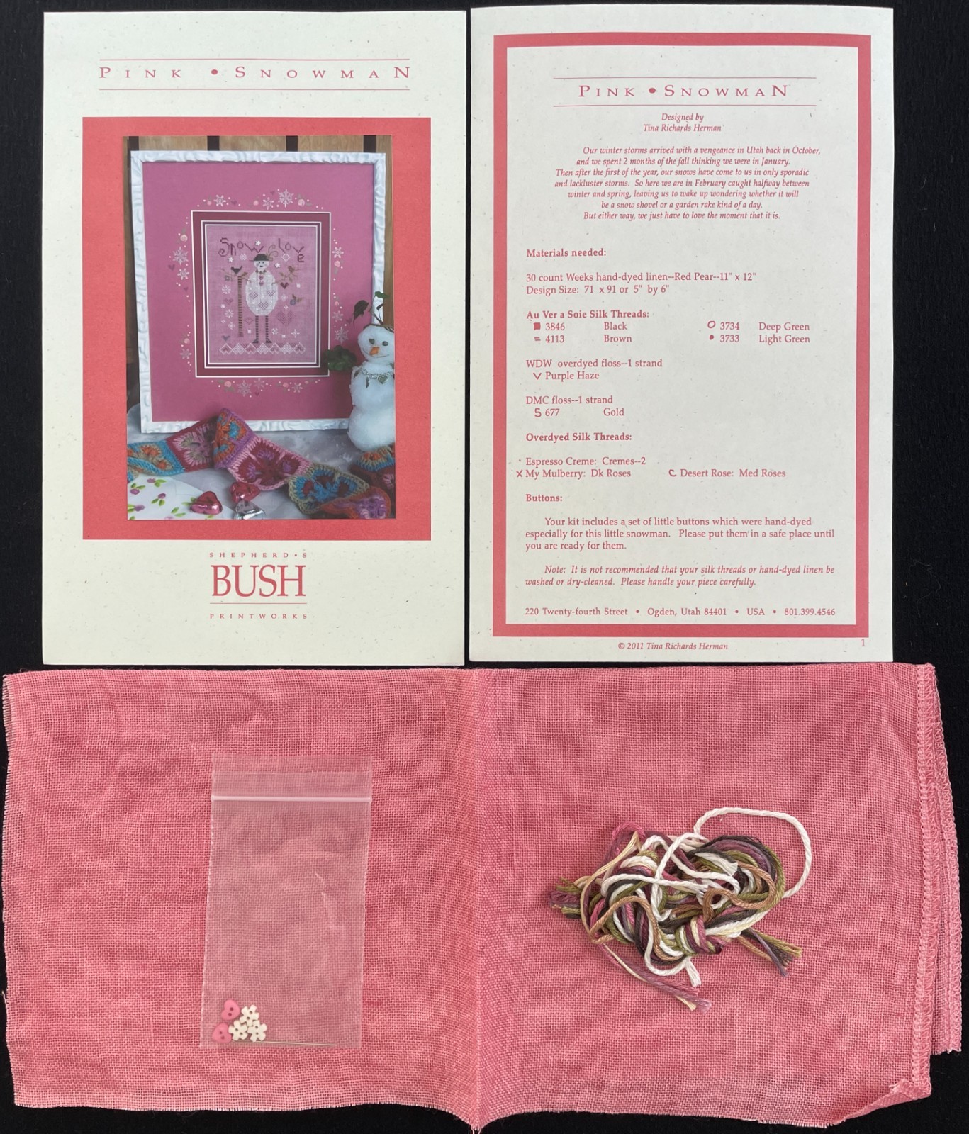 3x Xstitch KIT: SHEPHERDs BUSH Pink+Blue Snowmen/ HEART IN HAND Santa ...