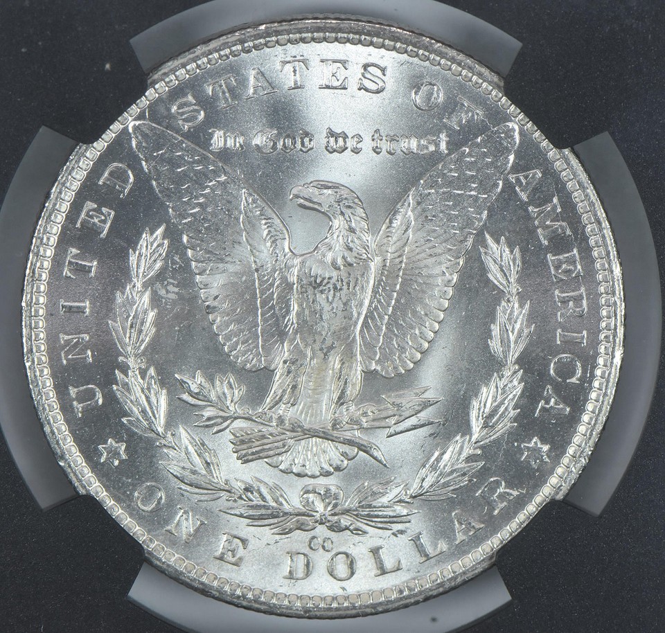 1882-CC Morgan Silver Dollar Original Bag Fragment MS63 NGC RED Label ...