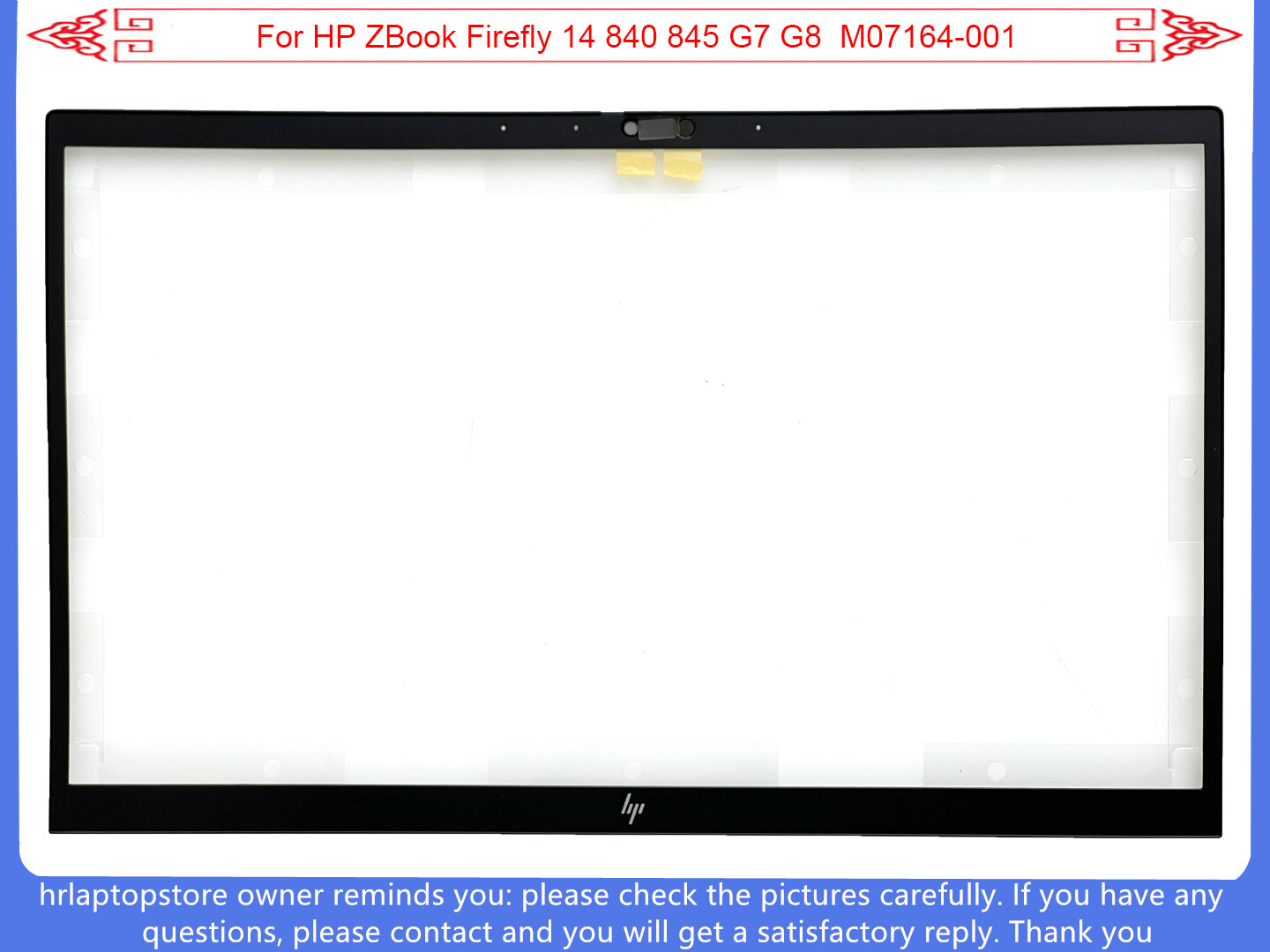 Genuine HP EliteBook 840 G7 LCD Screen Front Trim Bezel Web M07164-001 ...