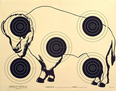 (7)B-50-5 Official 50-Yard NMLRA Buffalo Double Bull Target [17.5" x 22 ...