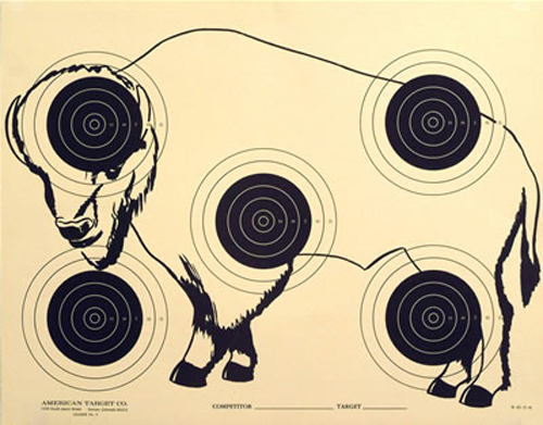 (7)B-50-5 Official 50-Yard NMLRA Buffalo Double Bull Target [17.5" x 22 ...