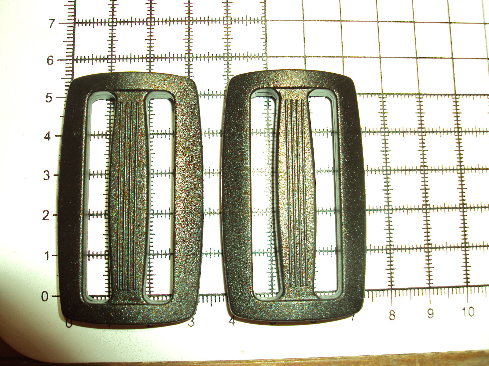 10pcs. BLACK PLASTIC DELRIN 3 BAR SLIDES BUCKLES FOR WEBBING - 50mm "D ...