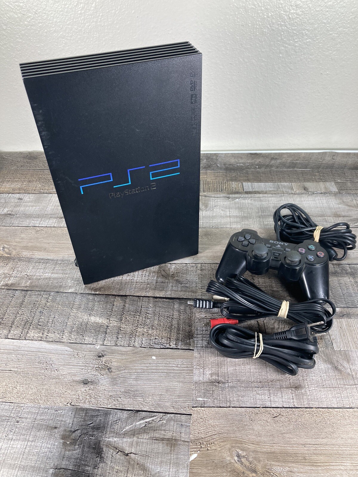 Sony PlayStation 2 PS2 Fat Console (SCPH-50001) Black - w/ Cords ...