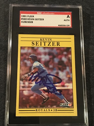 Kevin Seitzer autograph SIGNED card Kansas City Royals 1991 Fleer #569 ...