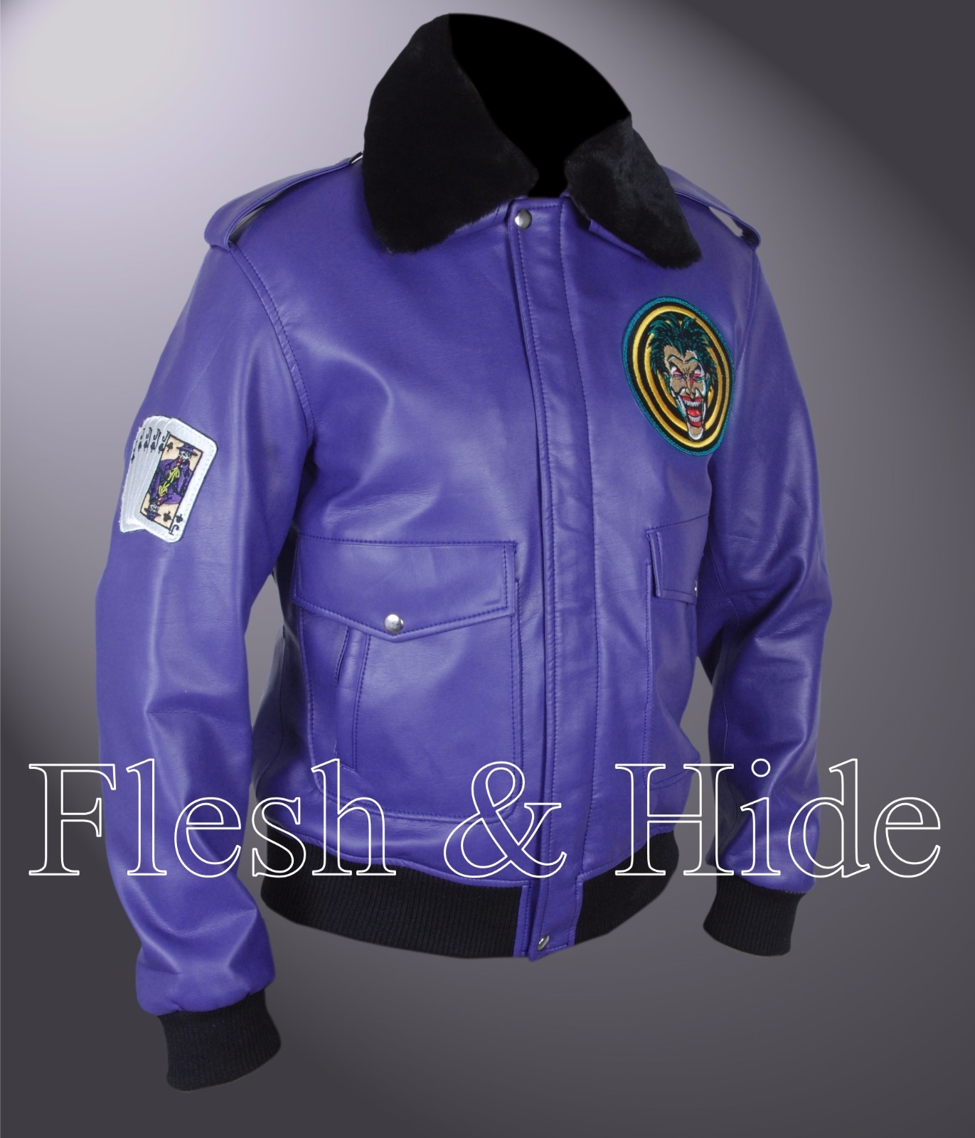 Batman Henchmen Joker Goon Purple Bomber Jacket with Faux Fur Collar | eBay