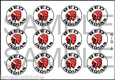 RED INDIAN MOTOR OIL DECALS HALF INCH WATERSLIDE | eBay