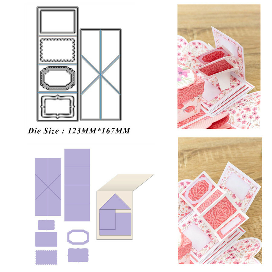 Exploding Box Bag Organiser Metal Cutting Dies Paper Cut Crafts Diy ...