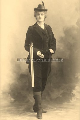 ANTIQUE REPRO 8X10 PHOTOGRAPH WOMAN DOUBLE BARREL SHOTGUN SHOOTING ...