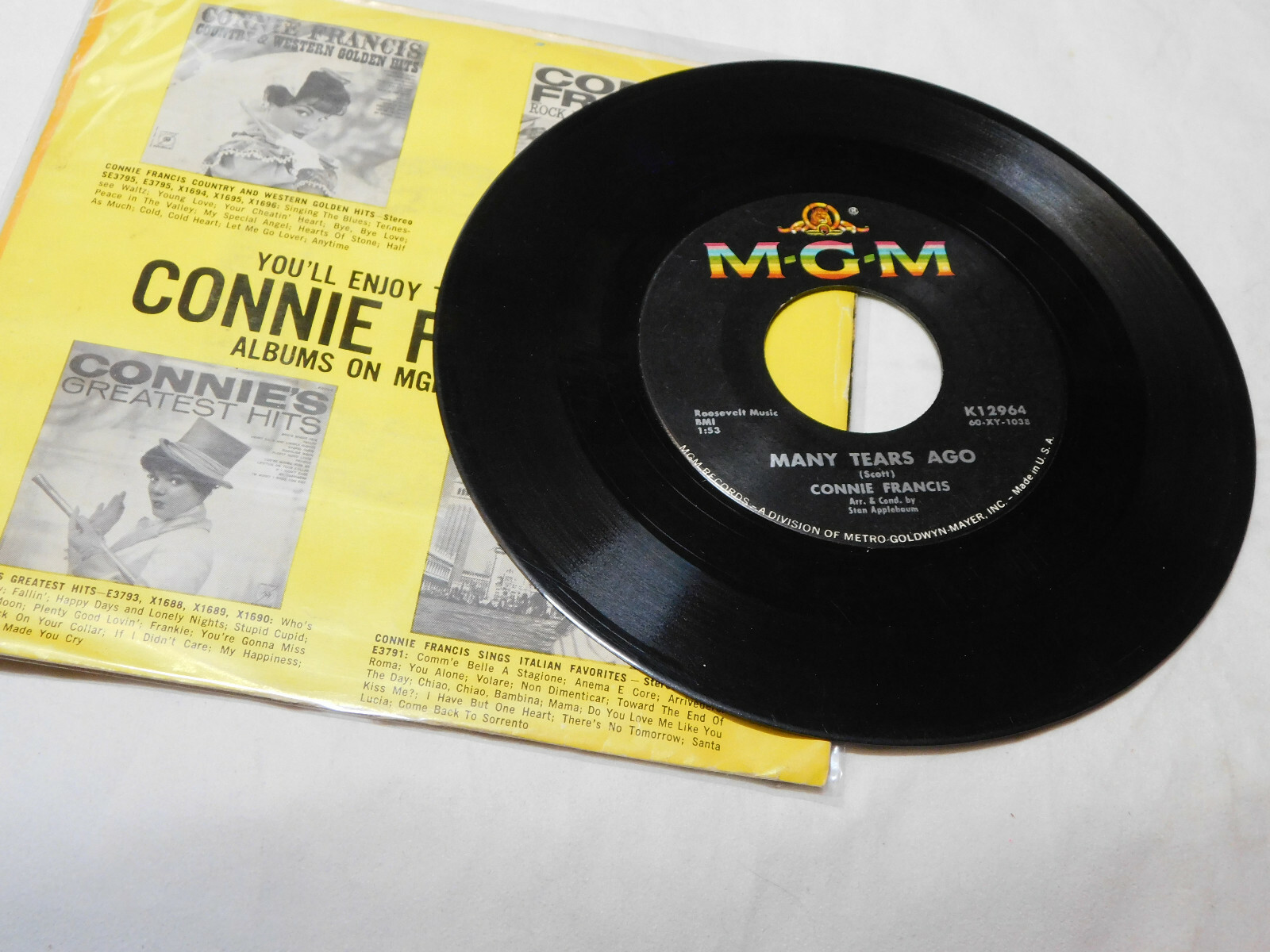 CONNIE FRANCIS MANY TEARS AGO / SENZA MAMMA PS & 45 RPM RECORD 022 | eBay