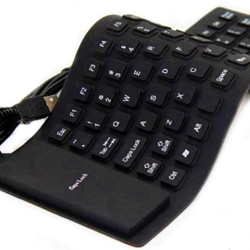 Waterproof Silicone Keyboard Foldable Flexible USB Dustproof DirtProof ...