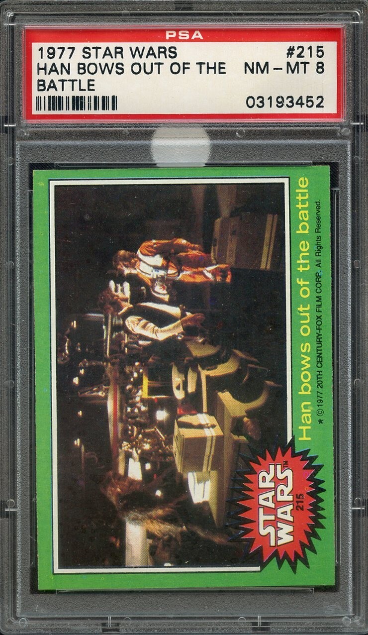 1977 STAR WARS 215 HAN BOWS OUT OF THE BATTLE PSA NM-MT 8 NS | eBay