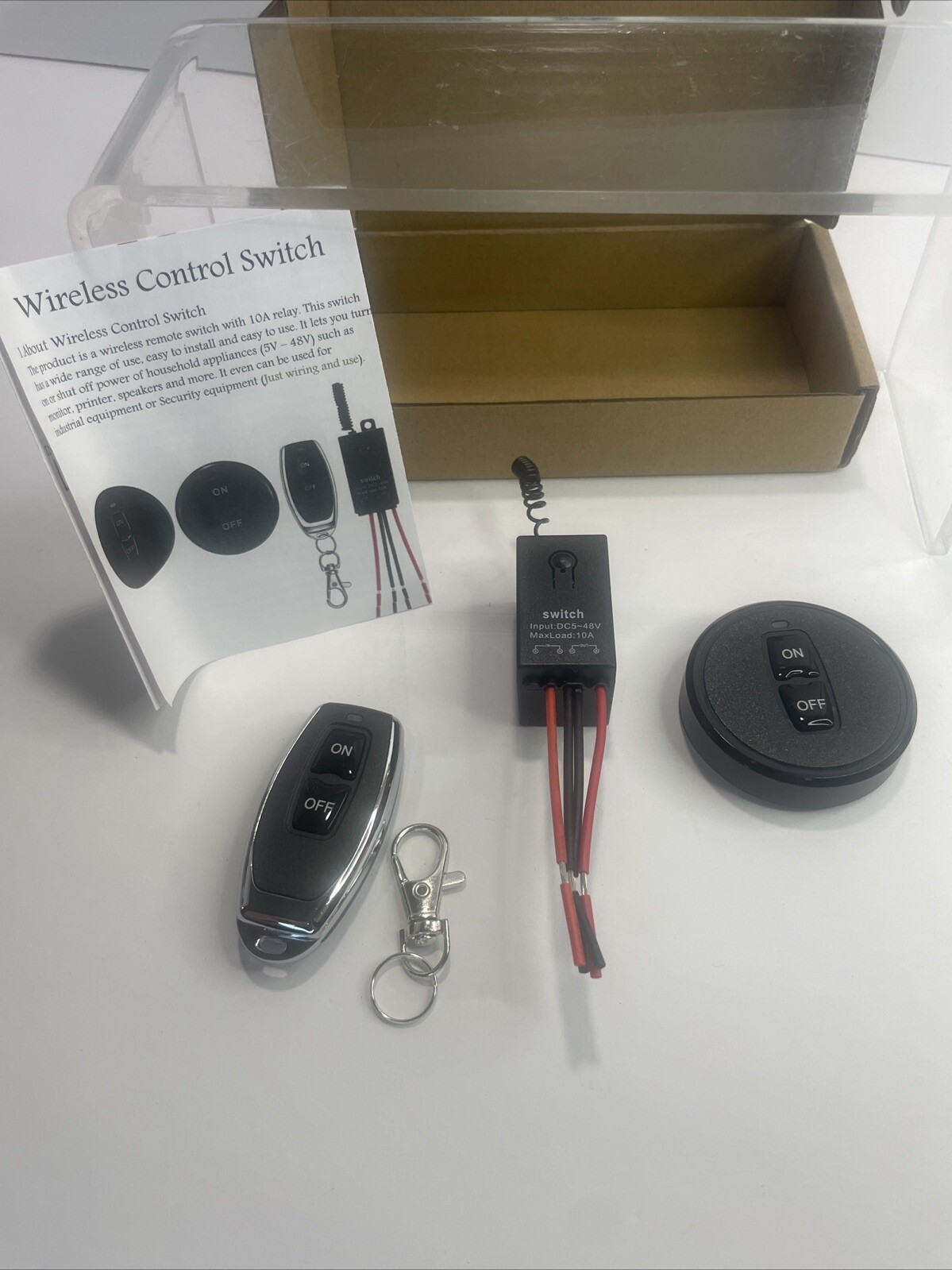 Mini Wireless Switch 12V 5V/12V/48V/10A Relay Remote Switch for Lights ...