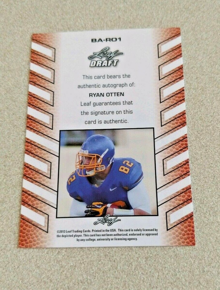 2013 Leaf Draft Autograph #BA-RO1 Ryan Otten | eBay