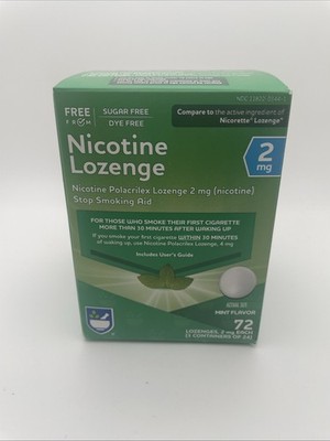 Rite Aid 2mg Mint Flavor Nicotine Lozenge 72ct Sugar Free 11/25 | eBay