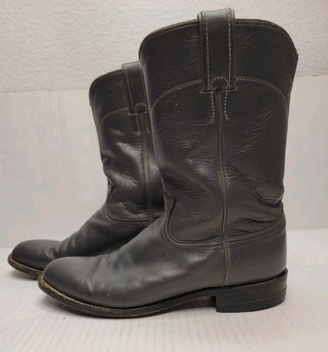 Justin Roper Boots Mens SZ 9E USA 3025 Gray Leather Western Cowboy ...