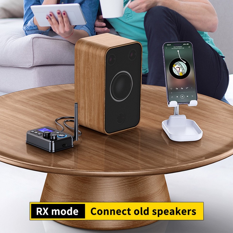 RX/TX Bluetooth 5.4 Transmitter Receiver 3.5mm AUX TV Home Stereo Audio ...