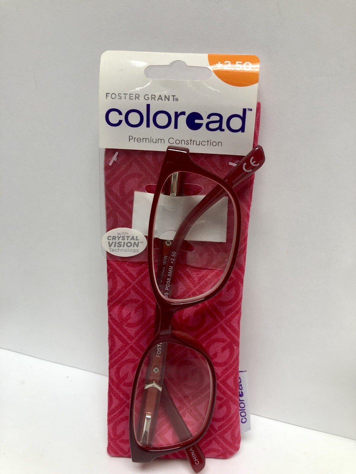 Foster Grant Coloread Fashion Reading Glasses With Case Evalina Red 2. ...