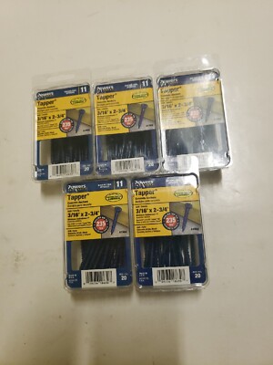 Lot Of 5 Power Fasteners 41568 Tapper 3/16" x 2-3/4" | eBay