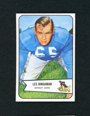 1954 Bowman Football #29 Les Bingaman Detroit Lions RC One Owner EX-MT ...