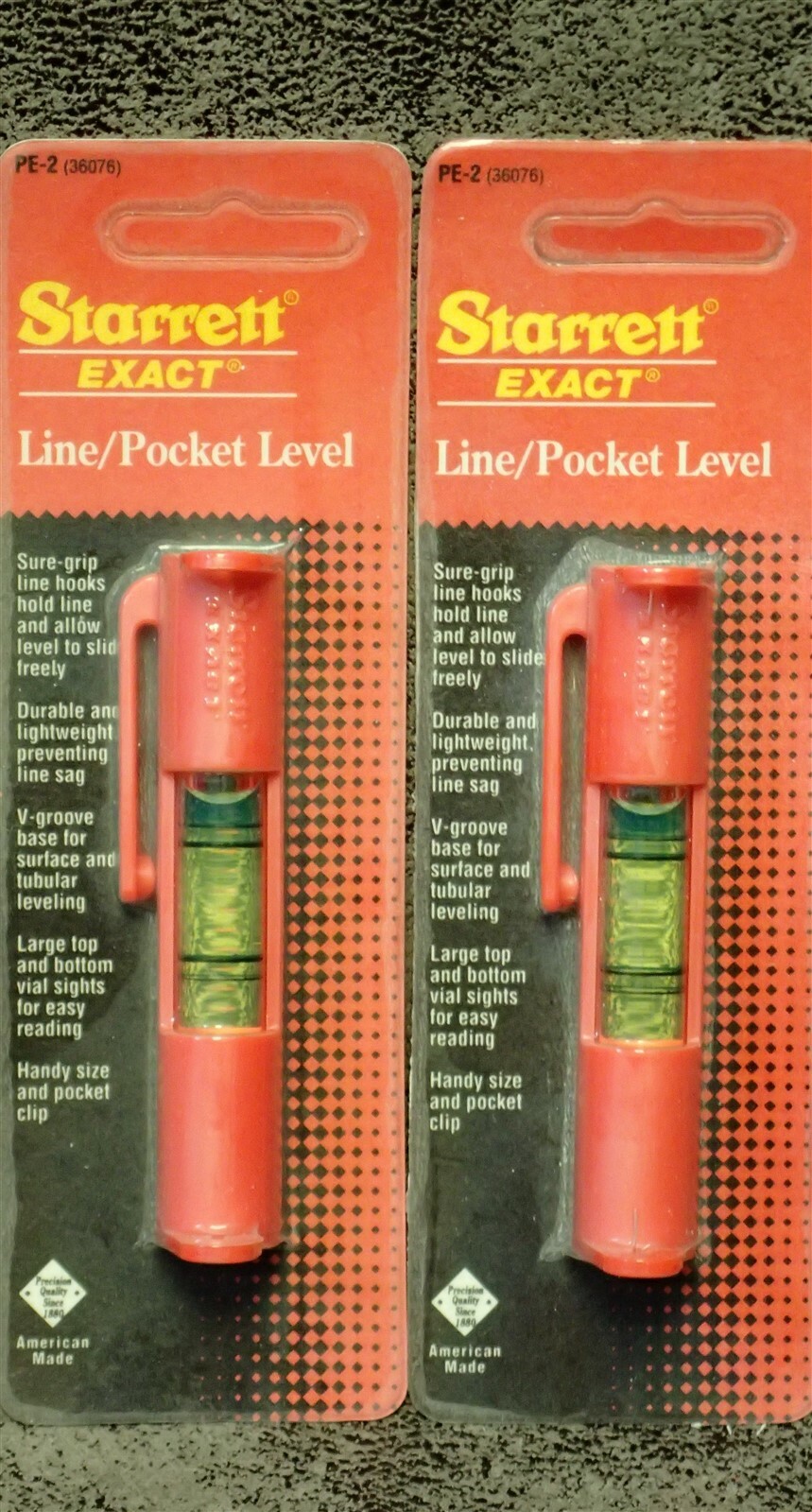 (Lot of 2) PE-2 STARRETT Exact 3" Line/Pocket Level, Plastic ...