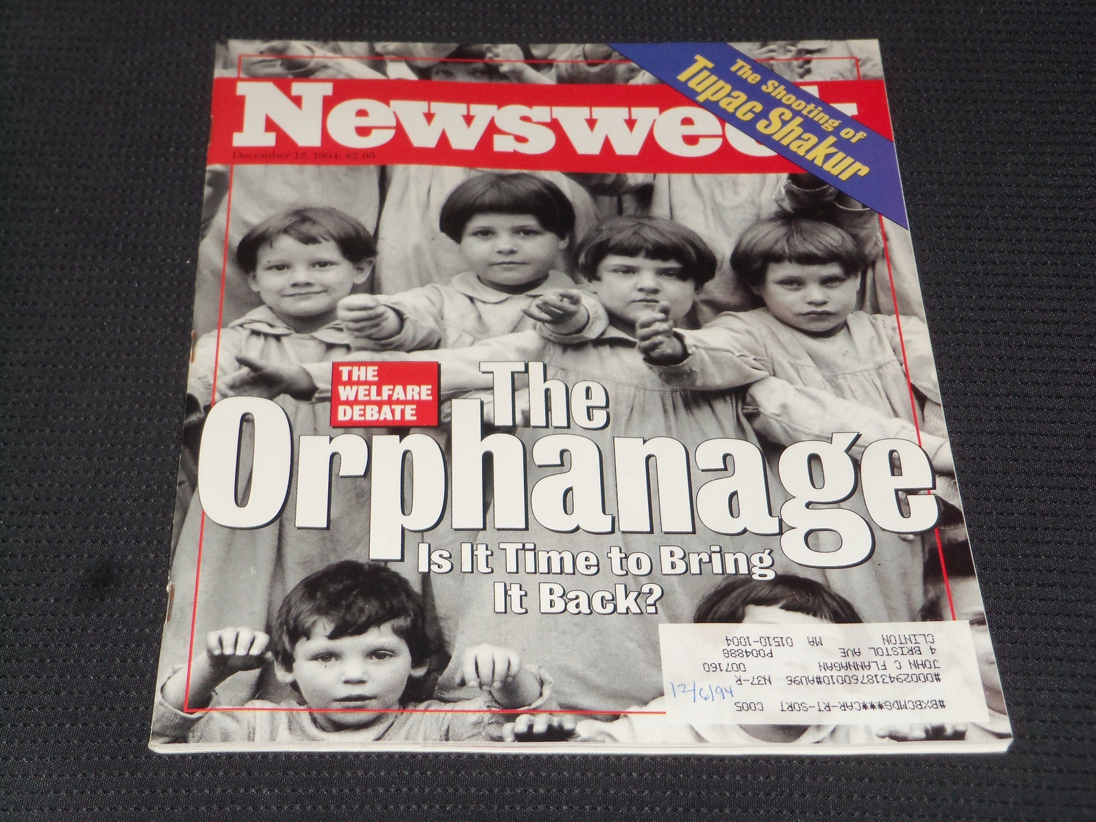 1994 DECEMBER 12 NEWSWEEK MAGAZINE - THE ORPHANAGE FRONT COVER - L ...