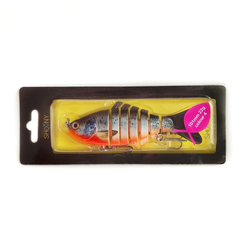 SHOONY 4" Swimbait Jerkbait Multi Jointed Fishing Lure Crankbait Pike Musky #4 | eBay