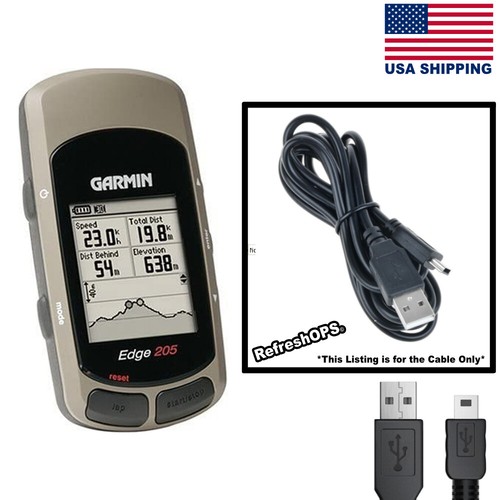 Garmin Edge 205 GPS Enabled Bike Computer USB Cable Transfer Charger ...