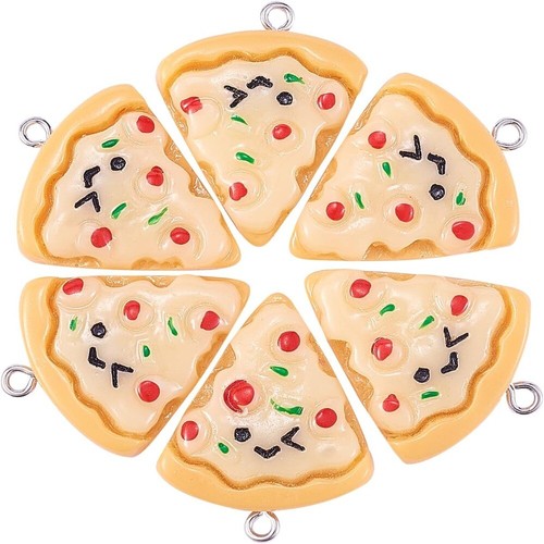 1.16 inch (29.5mm) long Pizza Charms Cute Decor Jewelry Making Crafts ...