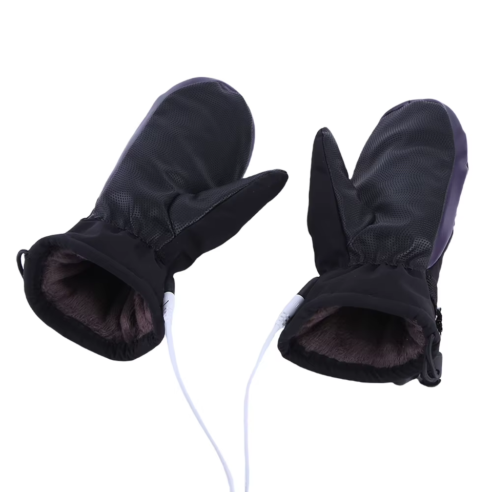 Heated Mittens Gloves Electric Rechargeable Battery Hand Warm Windproof ...