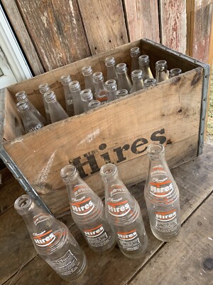 Antique Old Hires RJ Root Beer Wood Crate Box with 24 bottles Philly ...