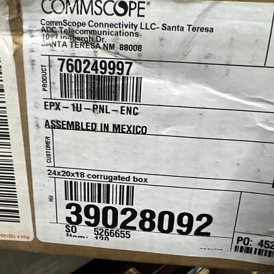 Commscope EPX-1U-PNL-ENC | EPX 1U sliding panel, accepts (3) LGX/PNL ...