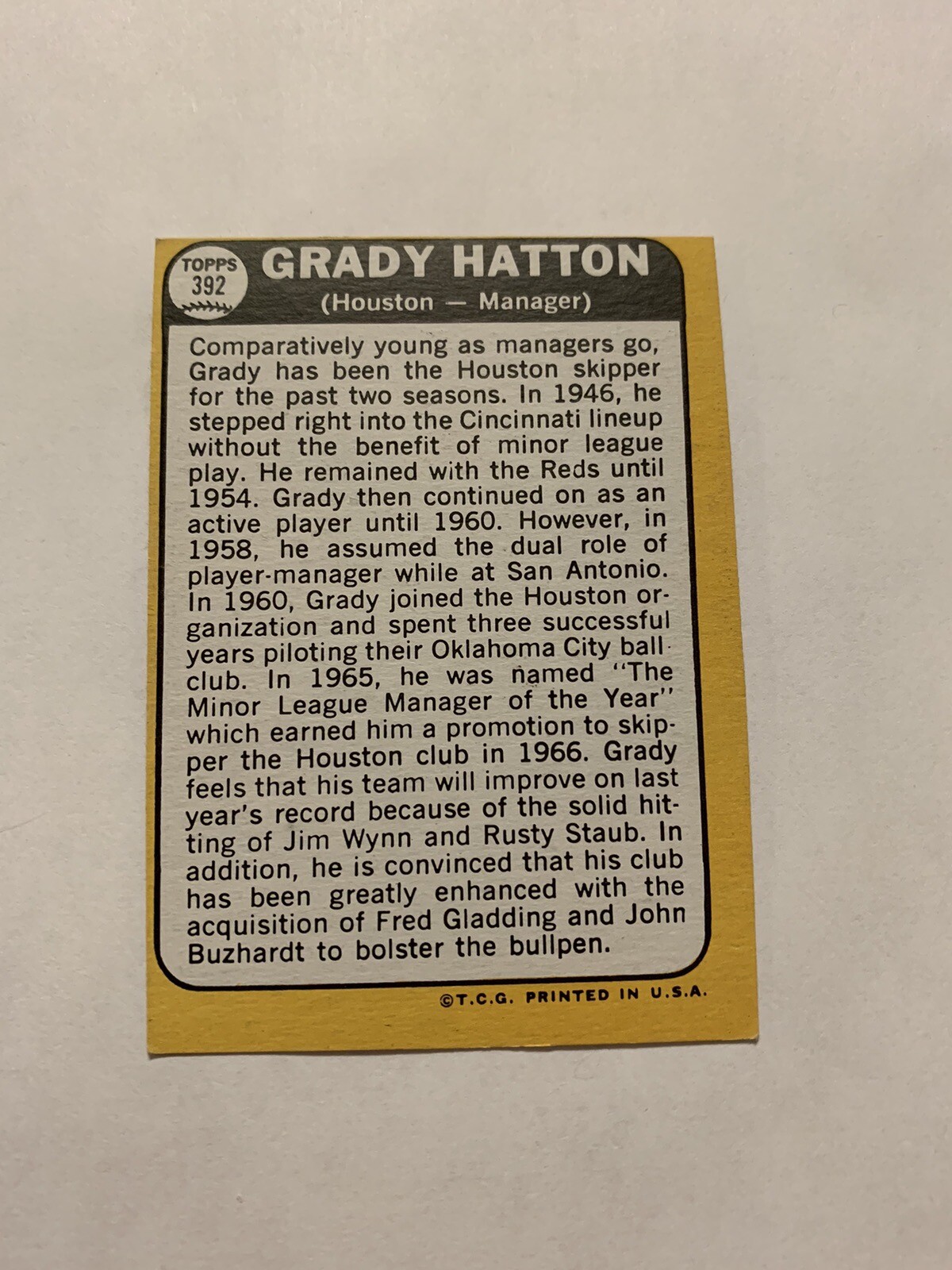 1968 Topps - #392 Grady Hatton for sale online | eBay