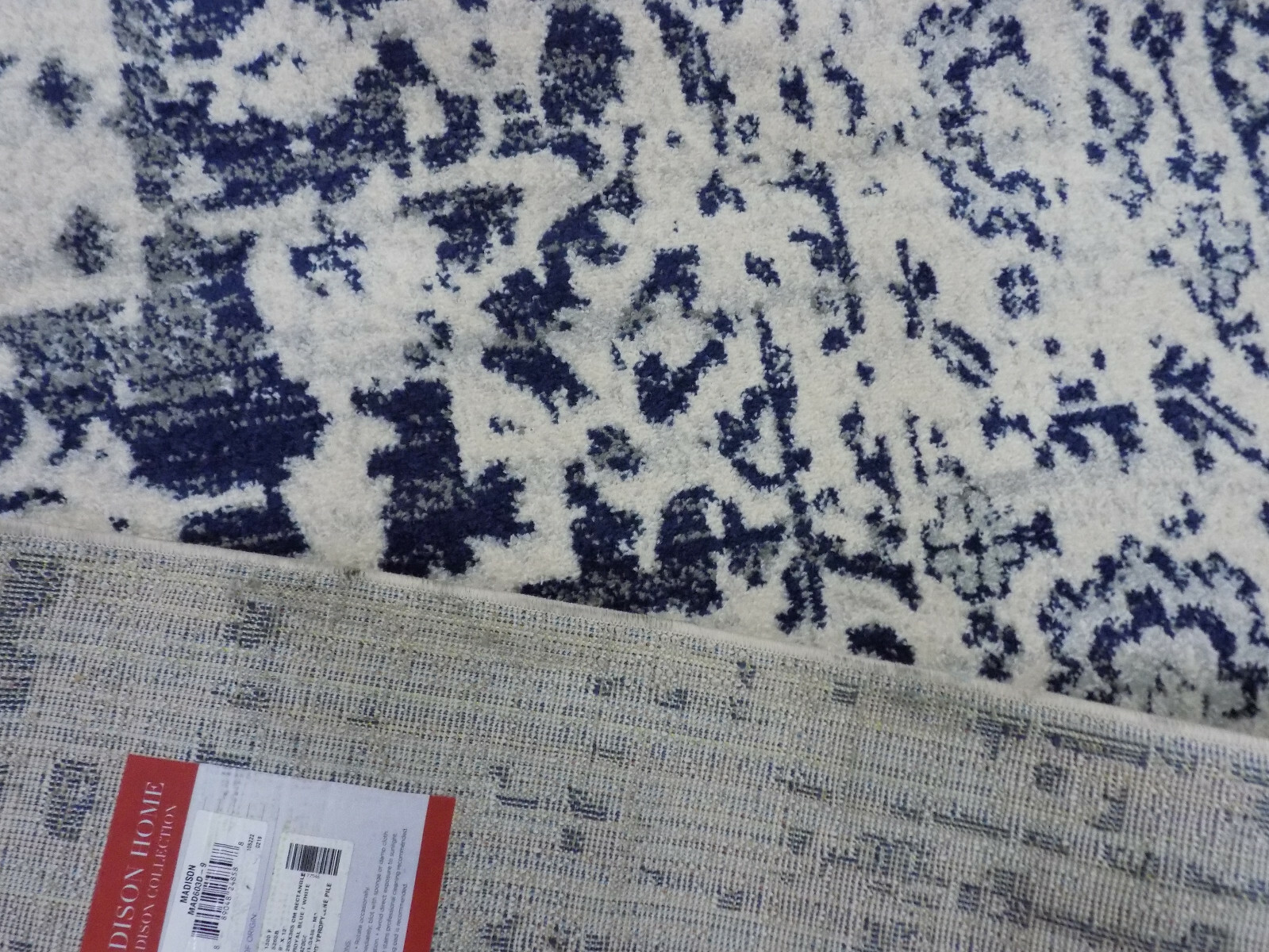 CREAM / NAVY 9' X 12' Stained Rug Reduced Price 1172591489 MAD603D-9 | eBay