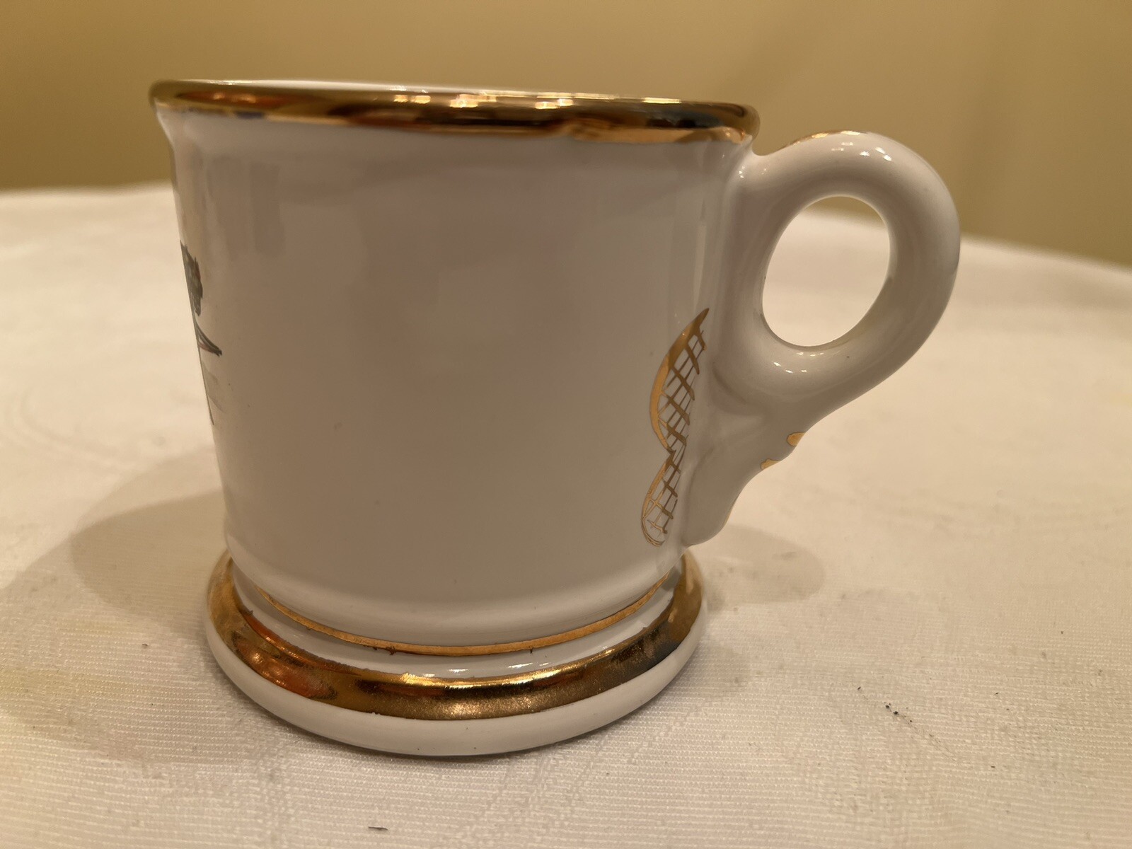 Vintage 1930's Shaving Mug White w/Gold Band Design | eBay
